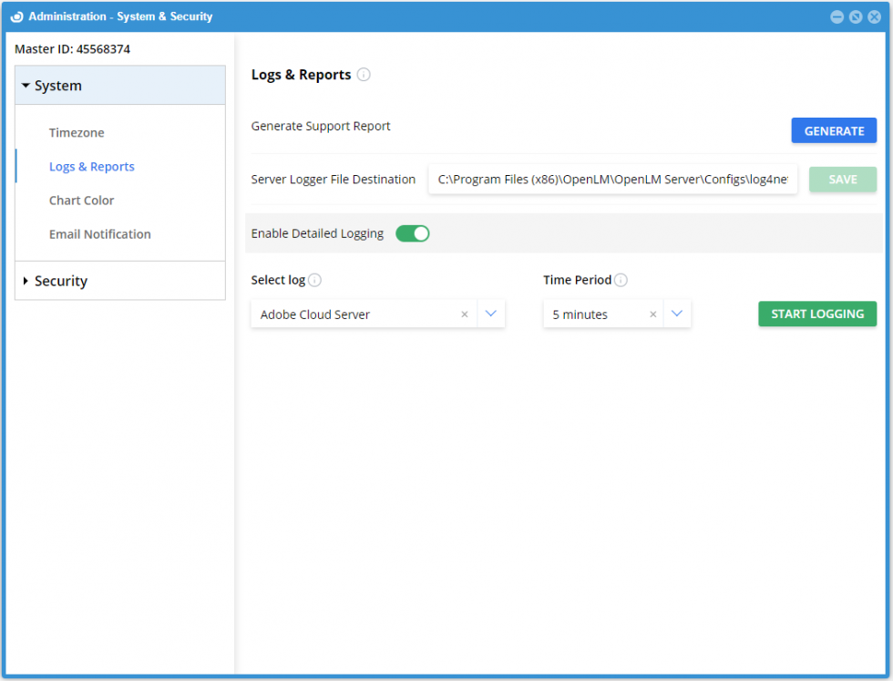 OpenLM components’ logging parameters - KB4018 - OpenLM Software License Management