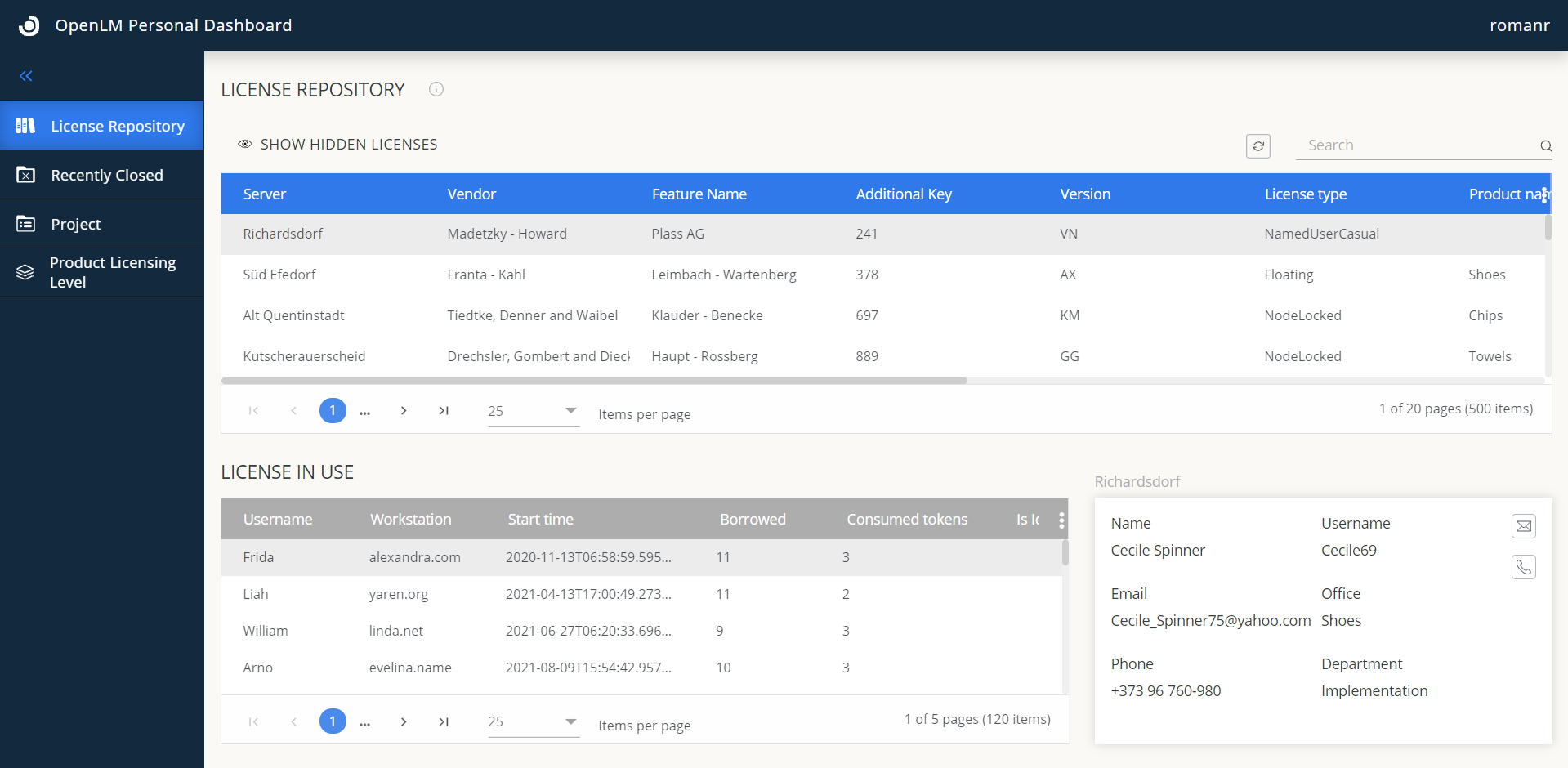 Bringing license usage transparency to the next level